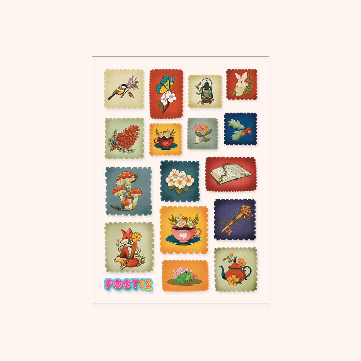 Woodland Stamps Transparent Sticker Sheet