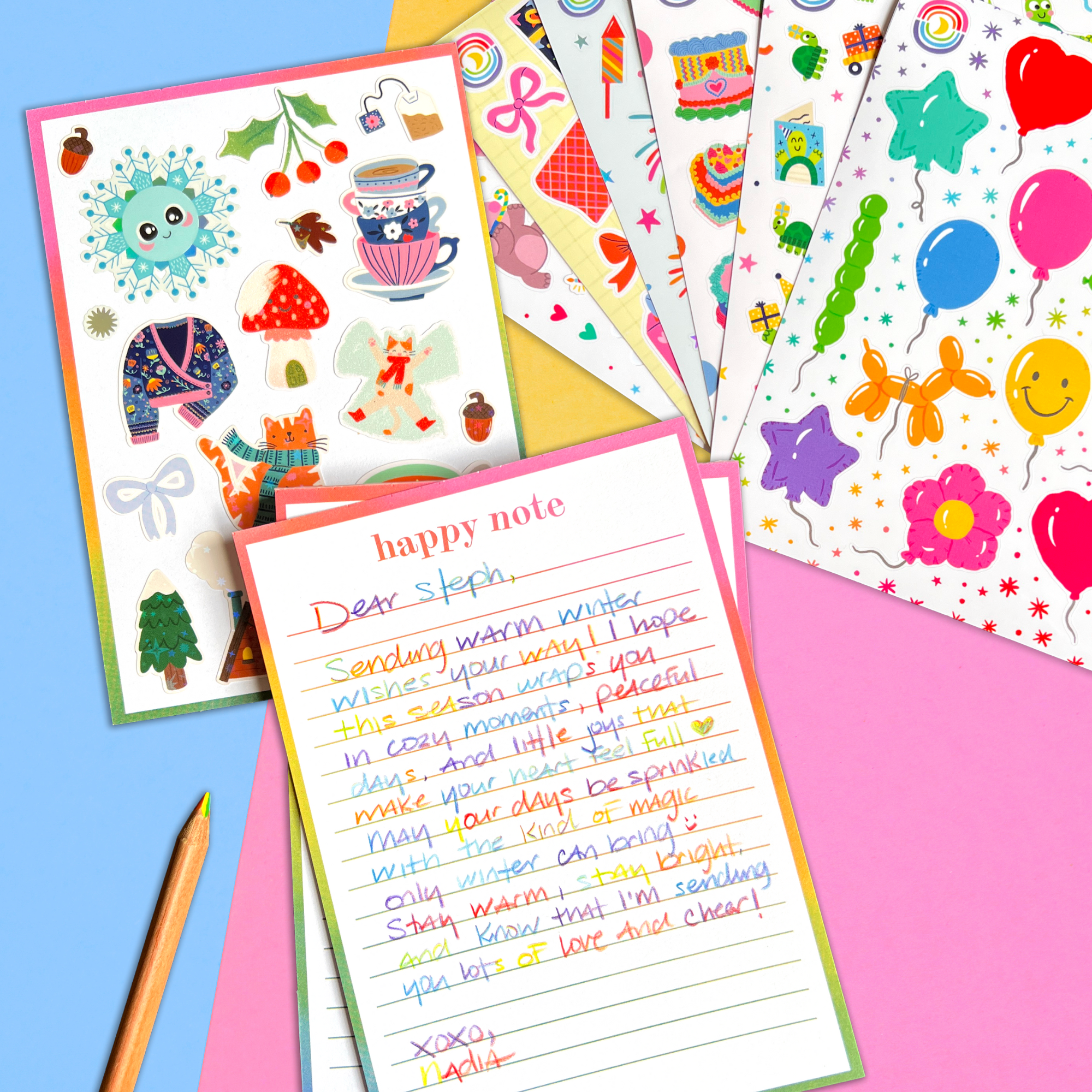 Create a sticker story with Happy Notes