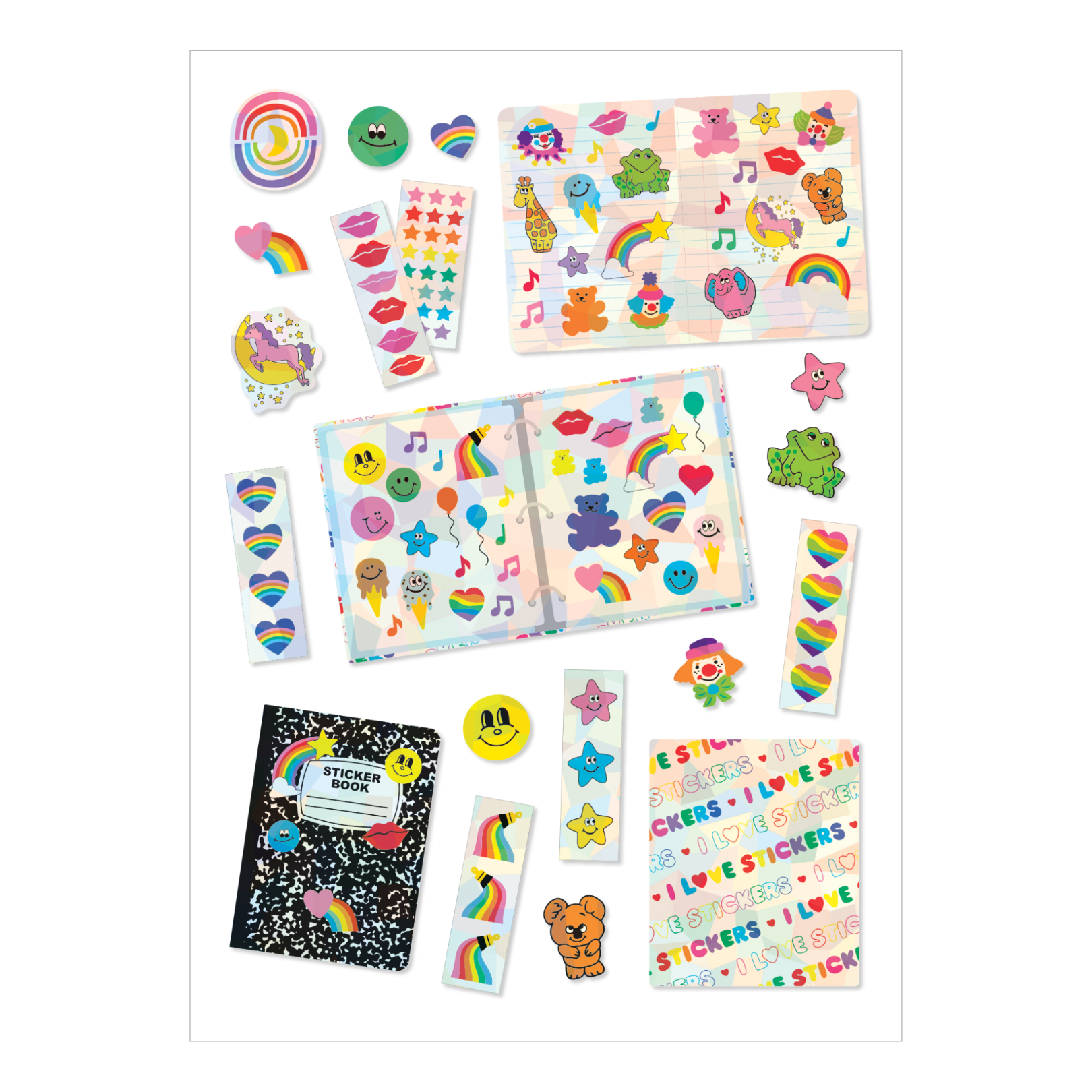 Limited Edition Prismatic Hologram Vintage Sticker Stash Sticker Sheet