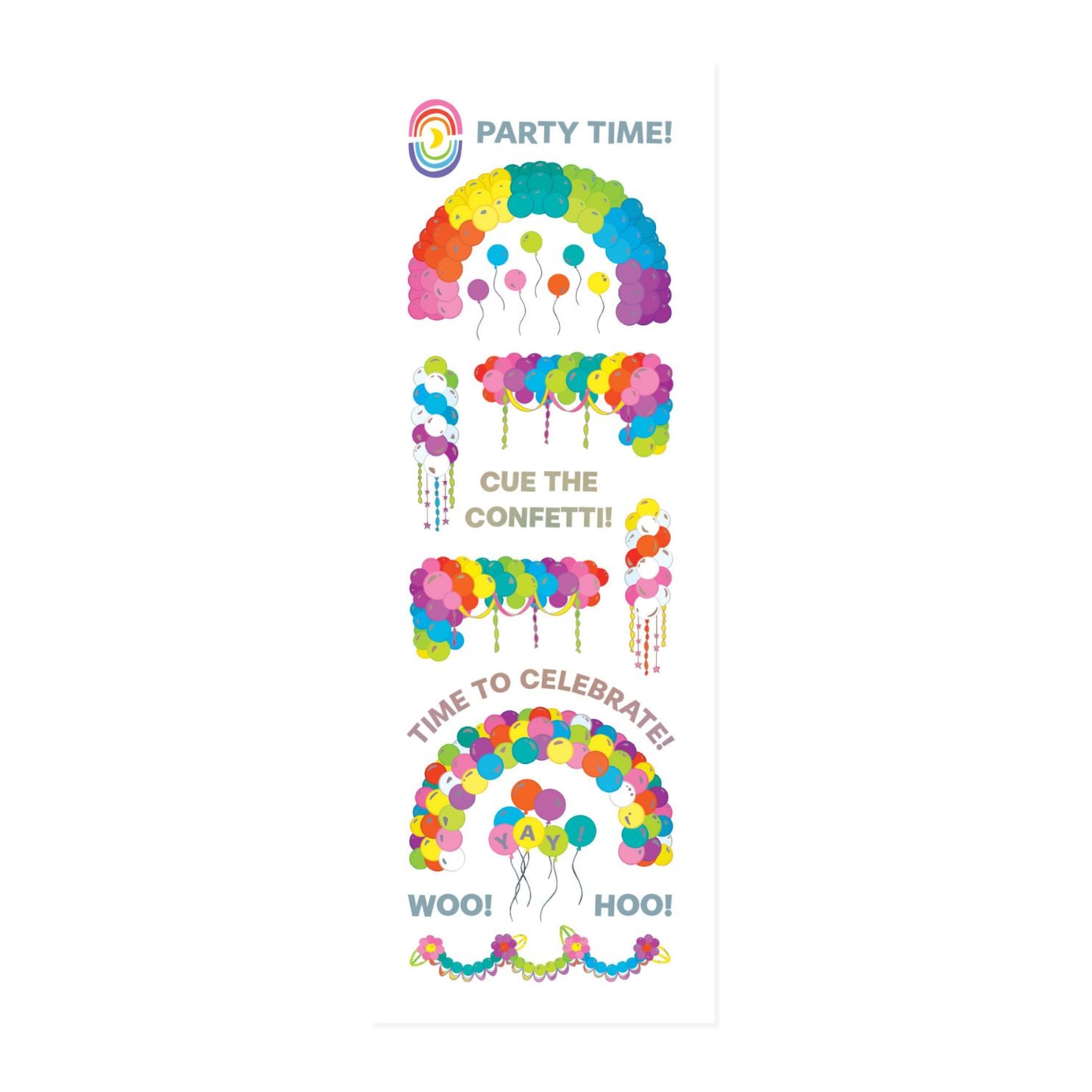 Celebration Hologram Foil Strip Sticker Sheet