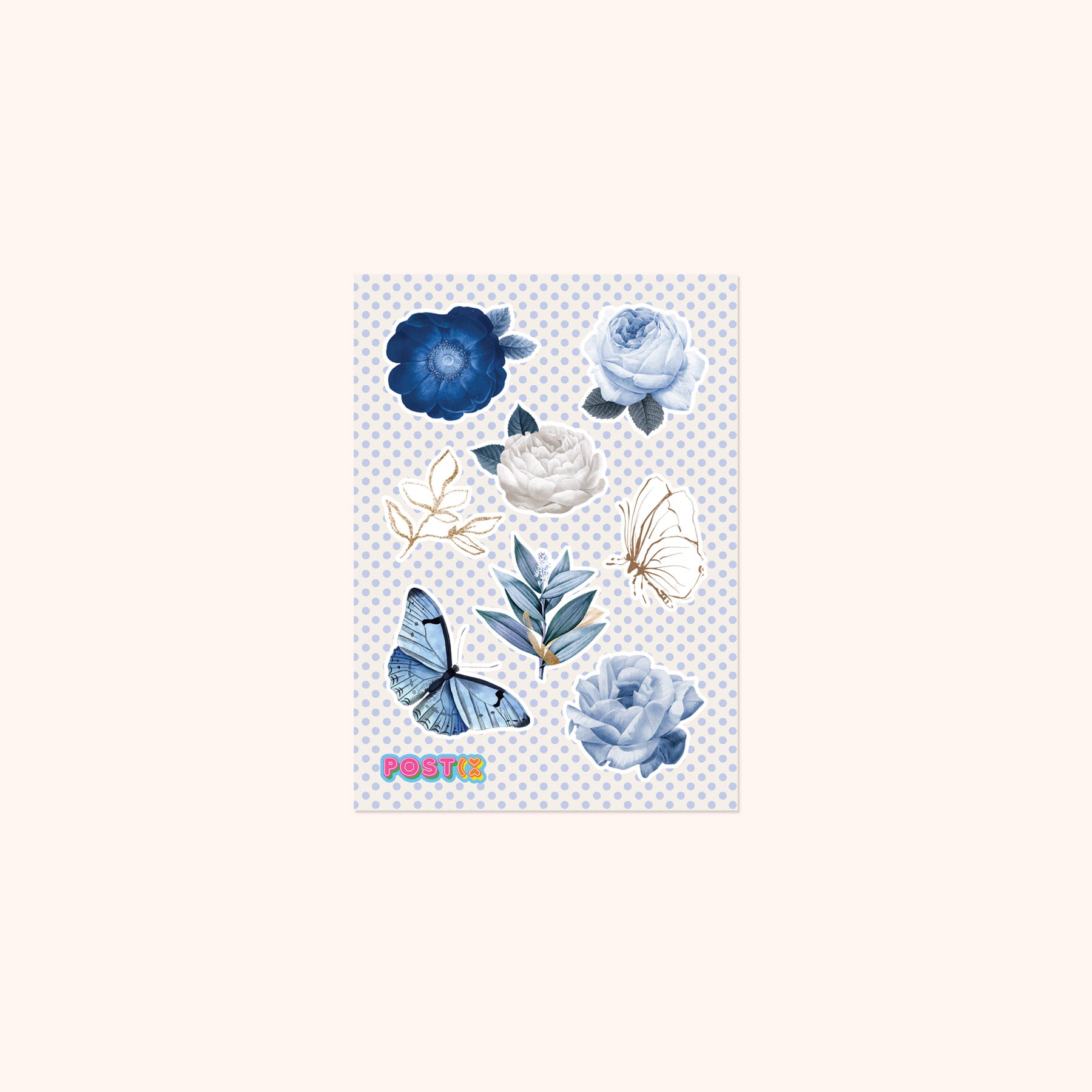 Vintage Garden Blues Mini Sticker Sheet