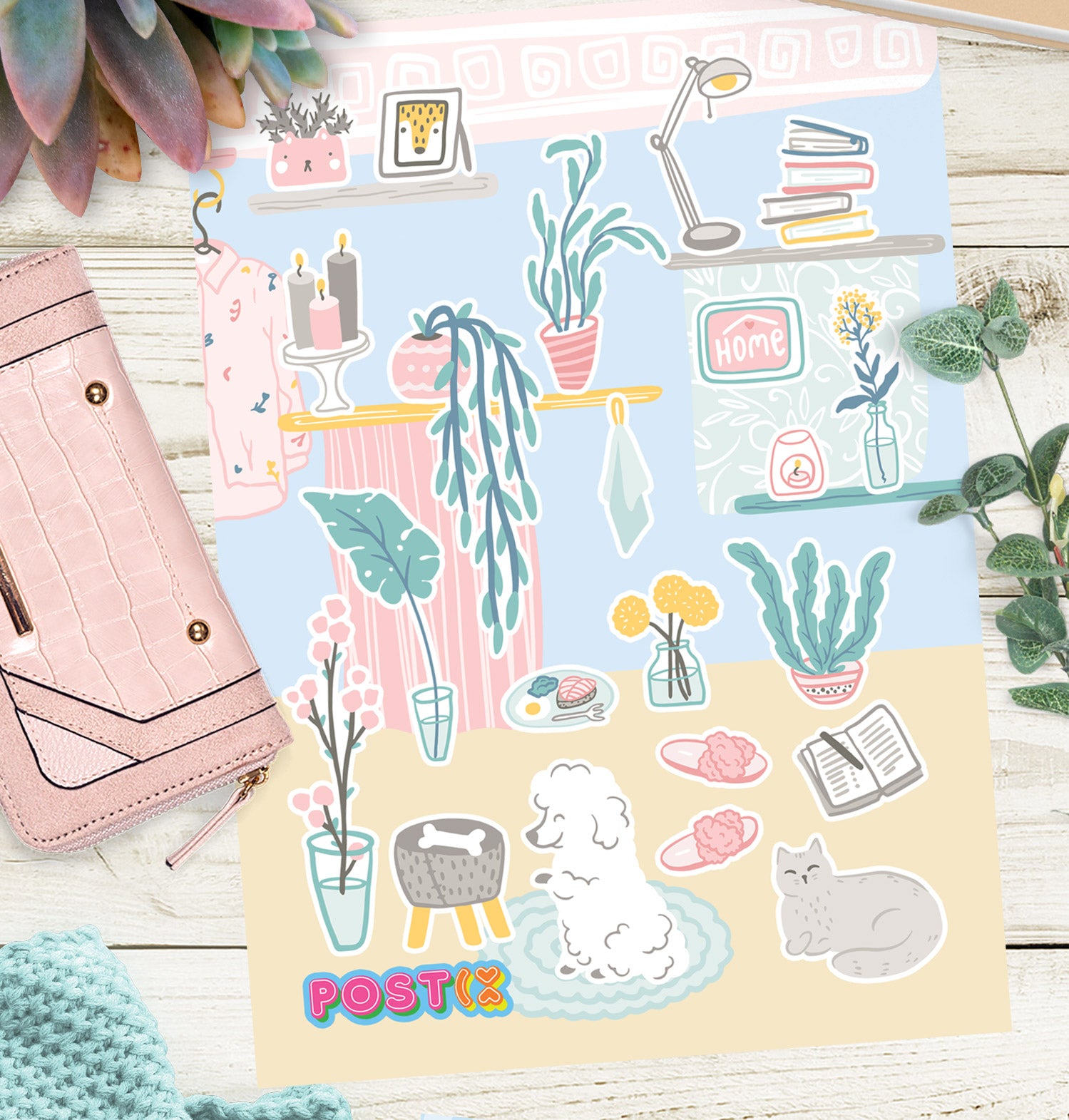 Peaceful Pastel Apartment Sticker Sheet